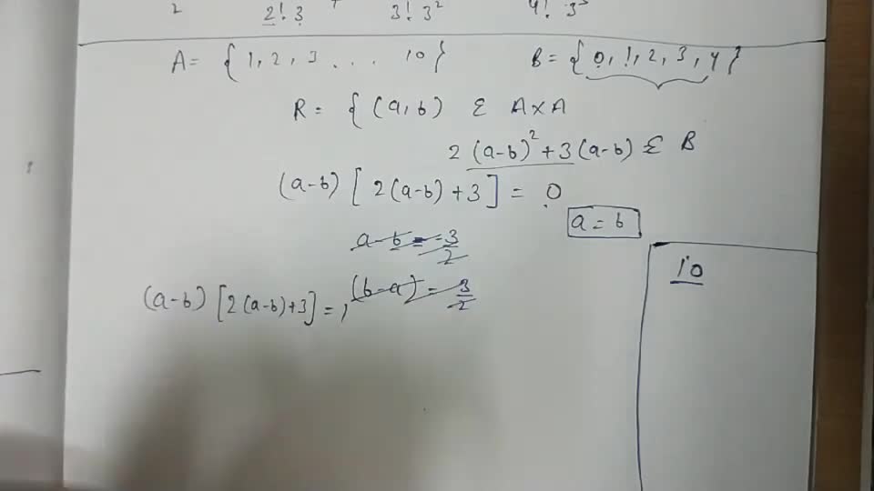 Let A=\{1,2,3,4, \ldots, 10\} and B=\{0,1,2,3, 4\}. The number of element..