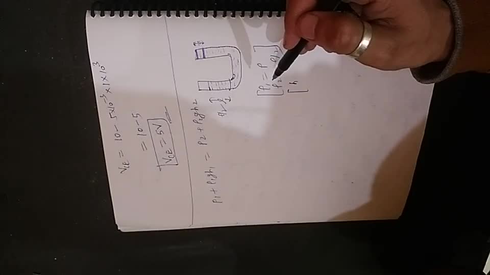 A vertical U-tube of uniform cross-section contains a liquid of density ρ..