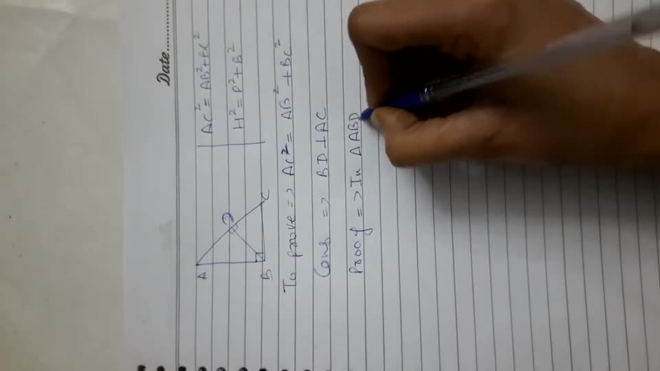 Explain Pythagoras theorem with examples. | Filo
