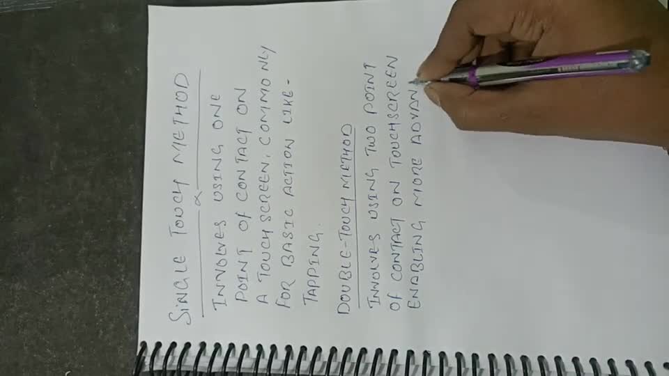 B. Distinguish between: Single touch method and Double touch method | Filo
