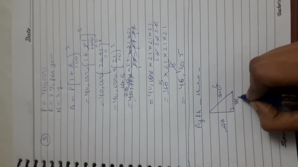 Explain Pythagoras theorem with examples. | Filo