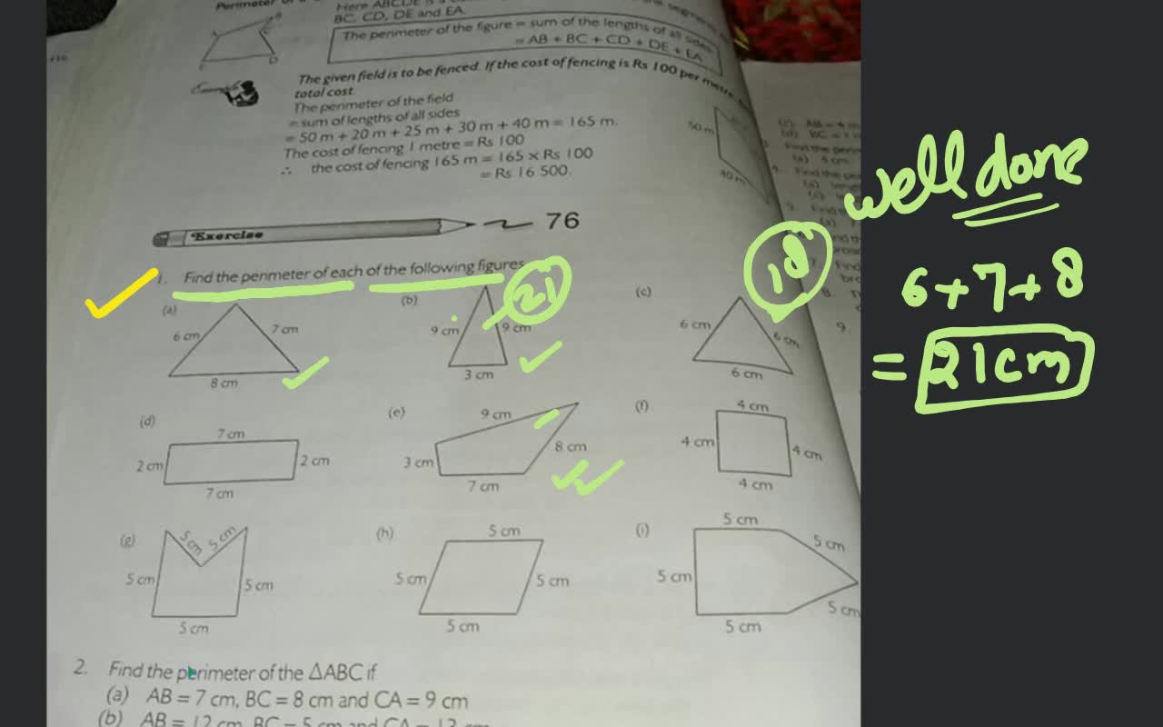 Aerimeter of a Closed Figure Bounded by Line Segments Here ABCDE is a clo..