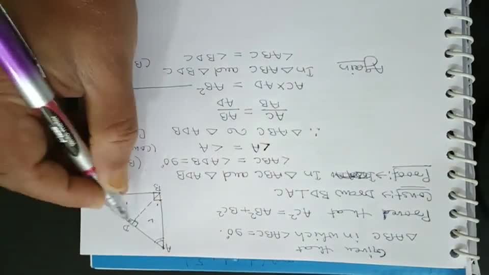 Explain Pythagoras theorem with examples. | Filo