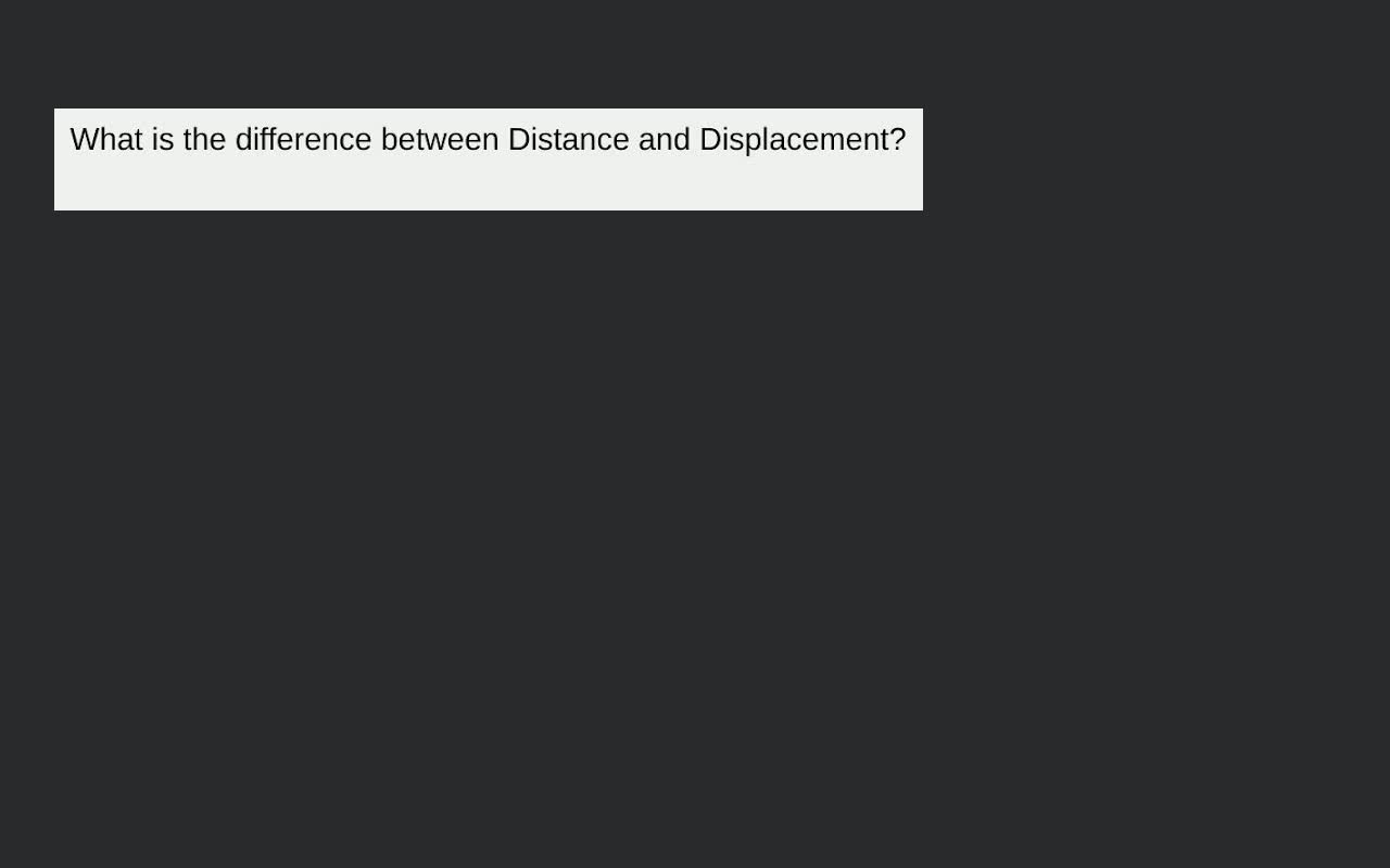 What is the difference between Distance and Displacement? | Filo