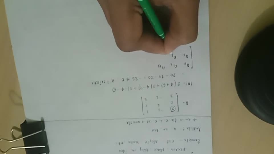 find A^{-1}= A=\left|\begin{array}{rrr}2 & -3 & 3 \\2 & 2 & 3 \\3 & -2
