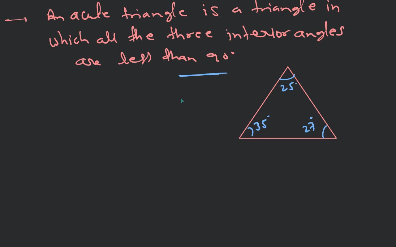 What is an acute angled triangle? | Filo