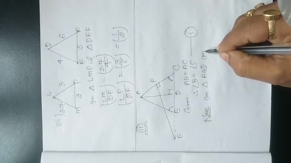 11. In Fig. 6.40, E is a point on side CB produced of an isosceles triang..