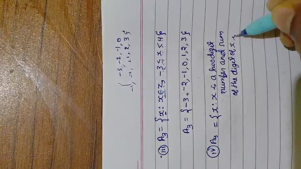 EXERCI Write the following sets in roster (Tabular) form : | Filo