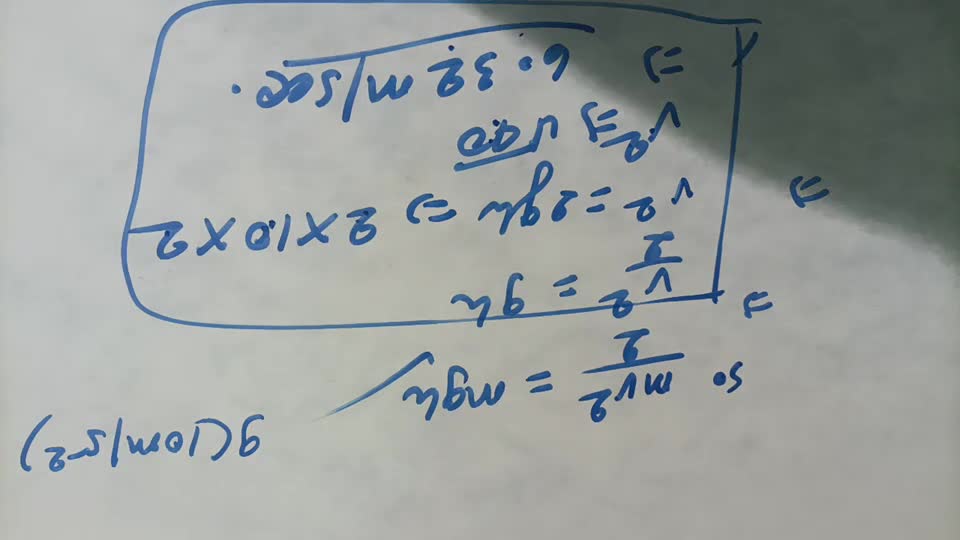 7. A hammer of mass 1 kg falls freely from a height of 2 m. Calculate (a)..