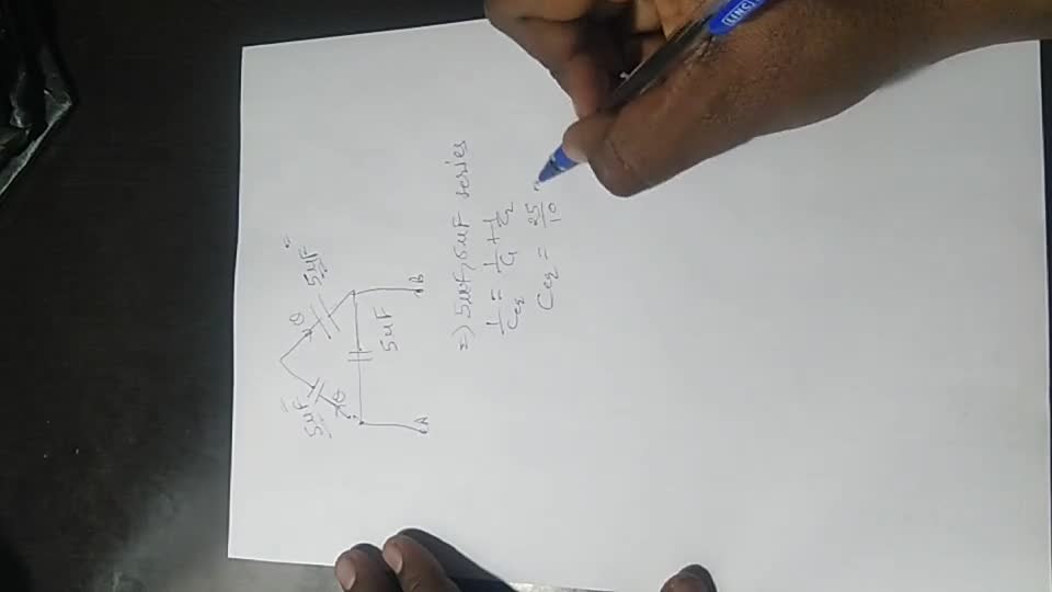 3.(i) Three capacitors each of capacitance 5 elf are e connected to from..