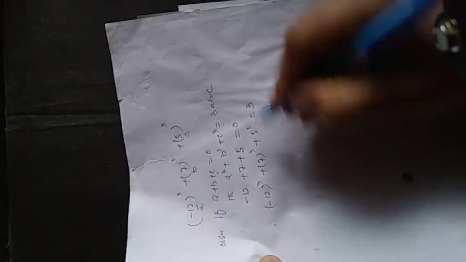 Without actually calculating the cubes, (i) (-12)^{3}+(7)^{3}+(5)^{3}..