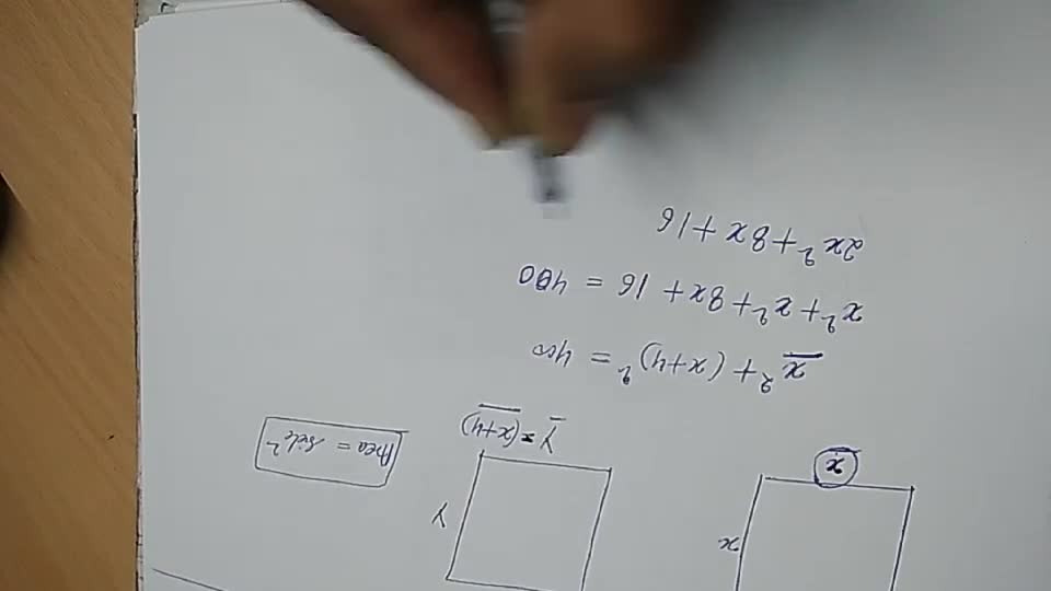EXAMPLE 5 The side of a square exceeds the side of the another square by