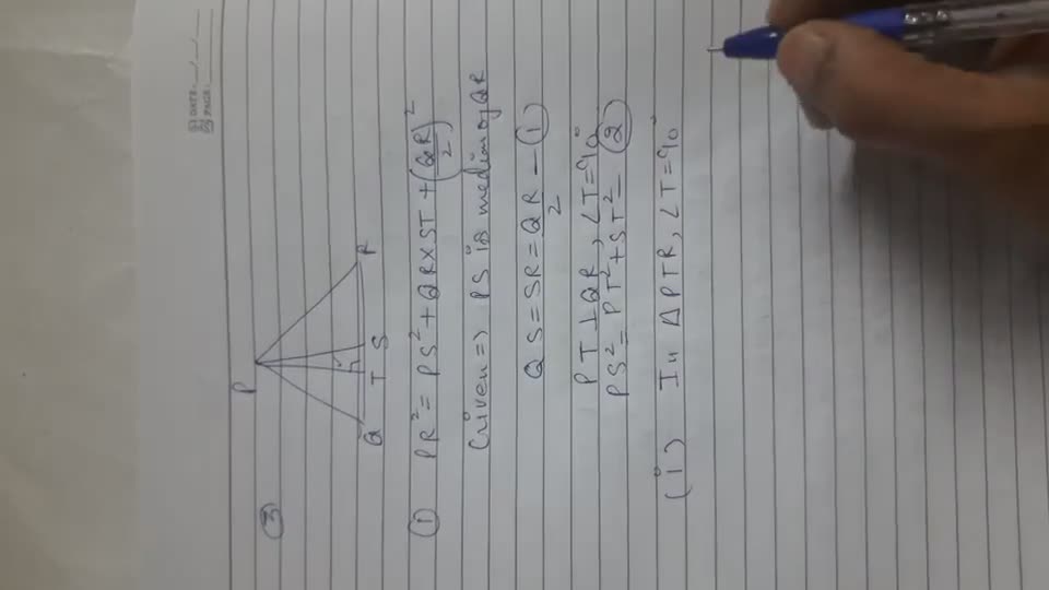 3. In the figure 2.28segPS is the median of PQR and PT⊥QR. Prove that,..