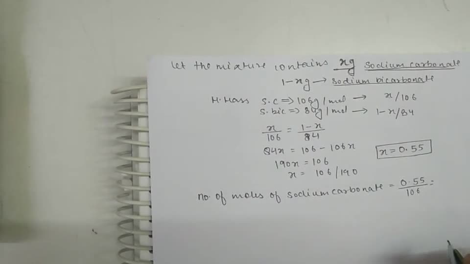 6 How many mL of 0.1MHCl are required to react completely with 1 g mixtur..