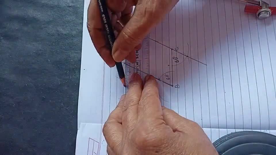 Draw a line PQ and take a point A outside it. Using ruler and compasses,