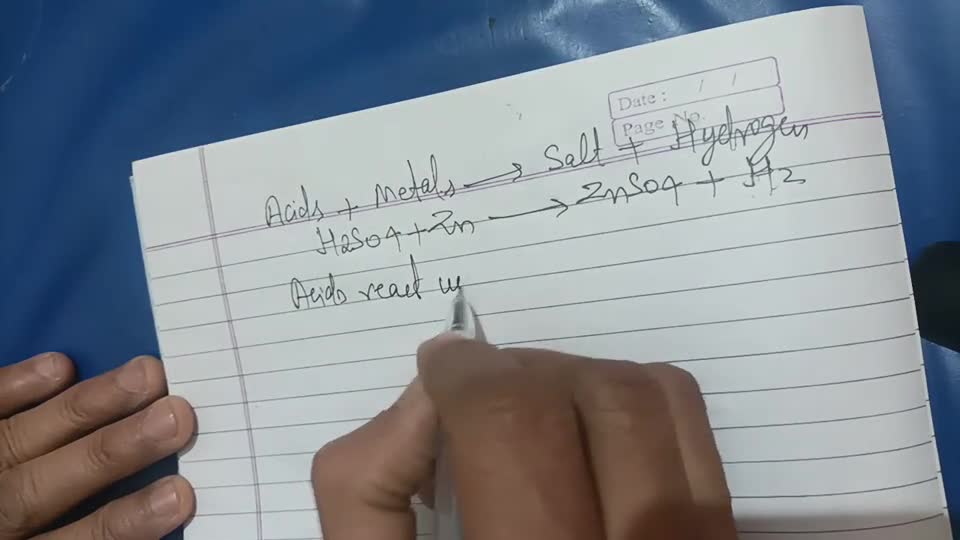 What happen when metal react with acid illustration | Filo