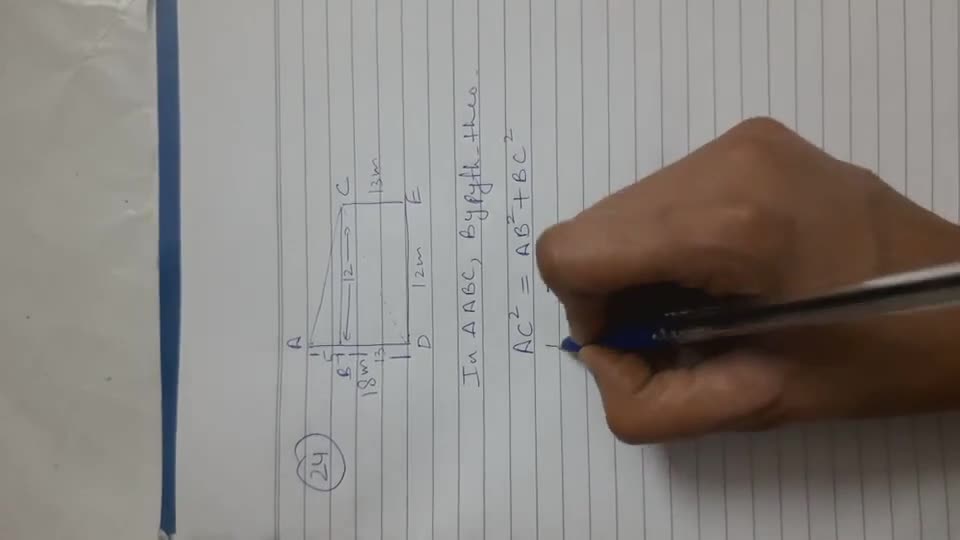22. Two paths each of width 5 m are running perpendicular to park 120 m b..