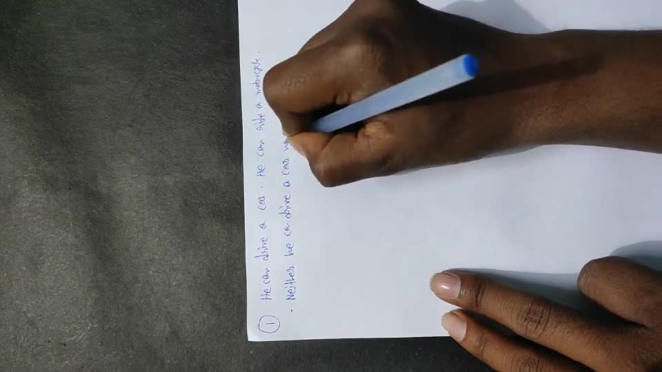 He can drive a car He can ride a motorcycle. neither - hor | Filo