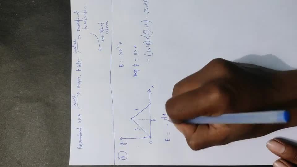 0.1×10410×10 dy 8. A conducting triangular frame is placed in x - y plane..
