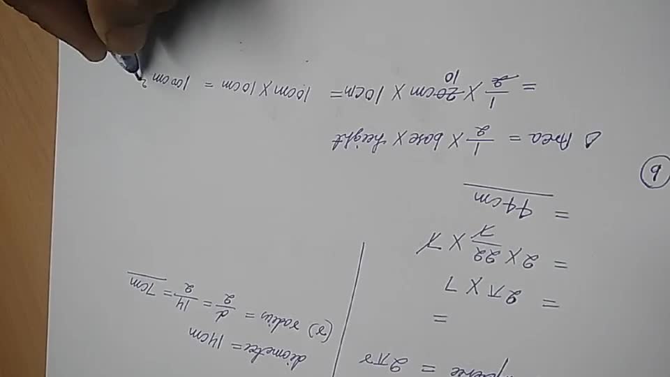 6. (a) Find the circumference of circle where diameter is 14 cm.[1](b)