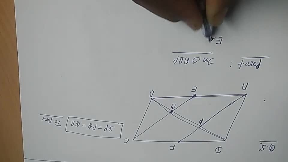 Ih a parallelogram ABCD,E and F are the mid-points of sides AB and CD res..
