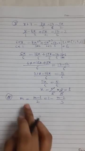 1. 2x −51 =3x +41 2. 2n −43n +65n =213. x+7−38x =617 −25x 4. 3x−5 =5x−..