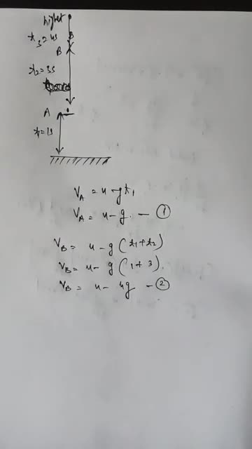 A particle is projected vertically from the ground takes time t_{1}=1 \ma..