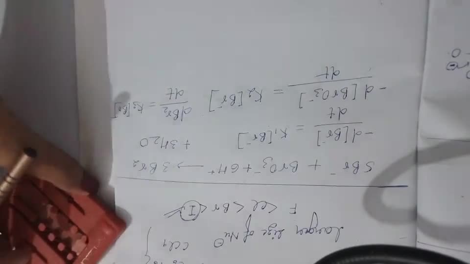 QUESTIONRak=K[Br∘]For the reaction, 5Br−+BrO3− +6H+→3Br2 +3H2 Oif −dtd..