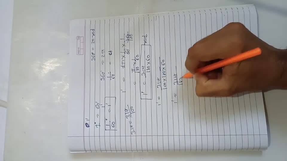 Calculate the angle of 1′ (minute of arc or arcmin) | Filo