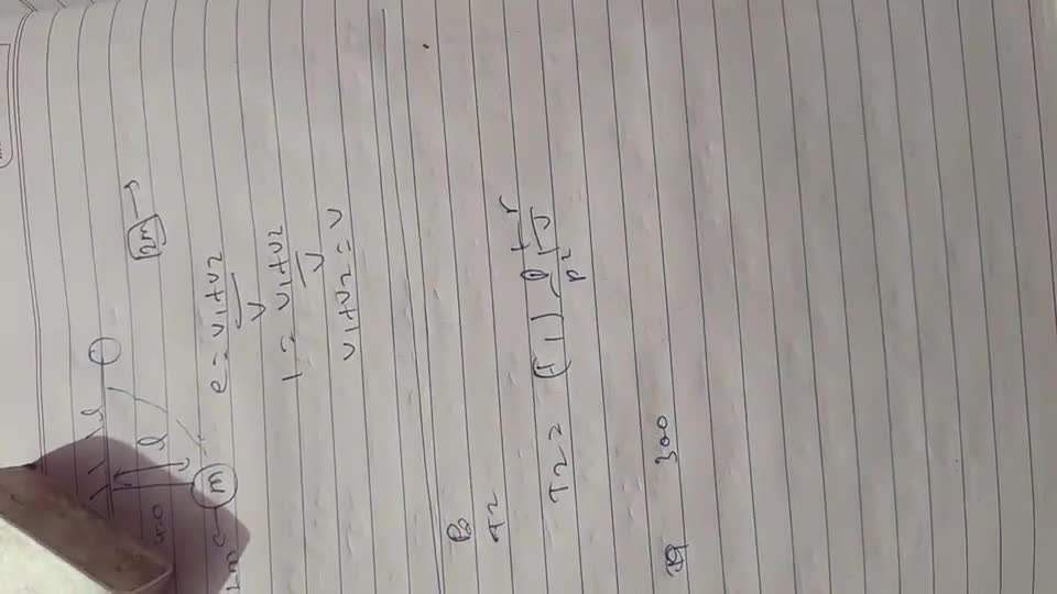 q=0w=ΔU=CV (T2 −T1 ) CV . "for triatomic non linear gas =3R(i) For rev...