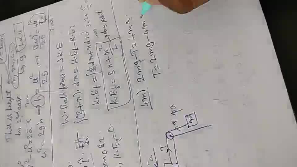 QUESTION IA hanging mass M is connected to a four times bigger mass by