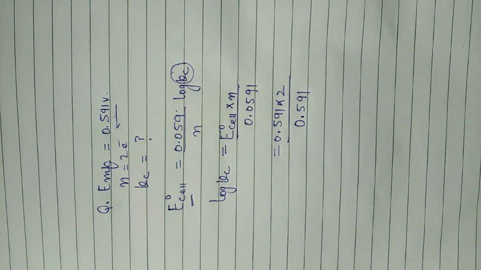 Standard EMF of a galvanic cell involving 2 \mathrm { e } ^ { - } transfe..