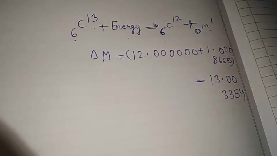 The atomic mass of 6C12 is 12.000000 a.m.u..and that of 6C13 is 13.00335..