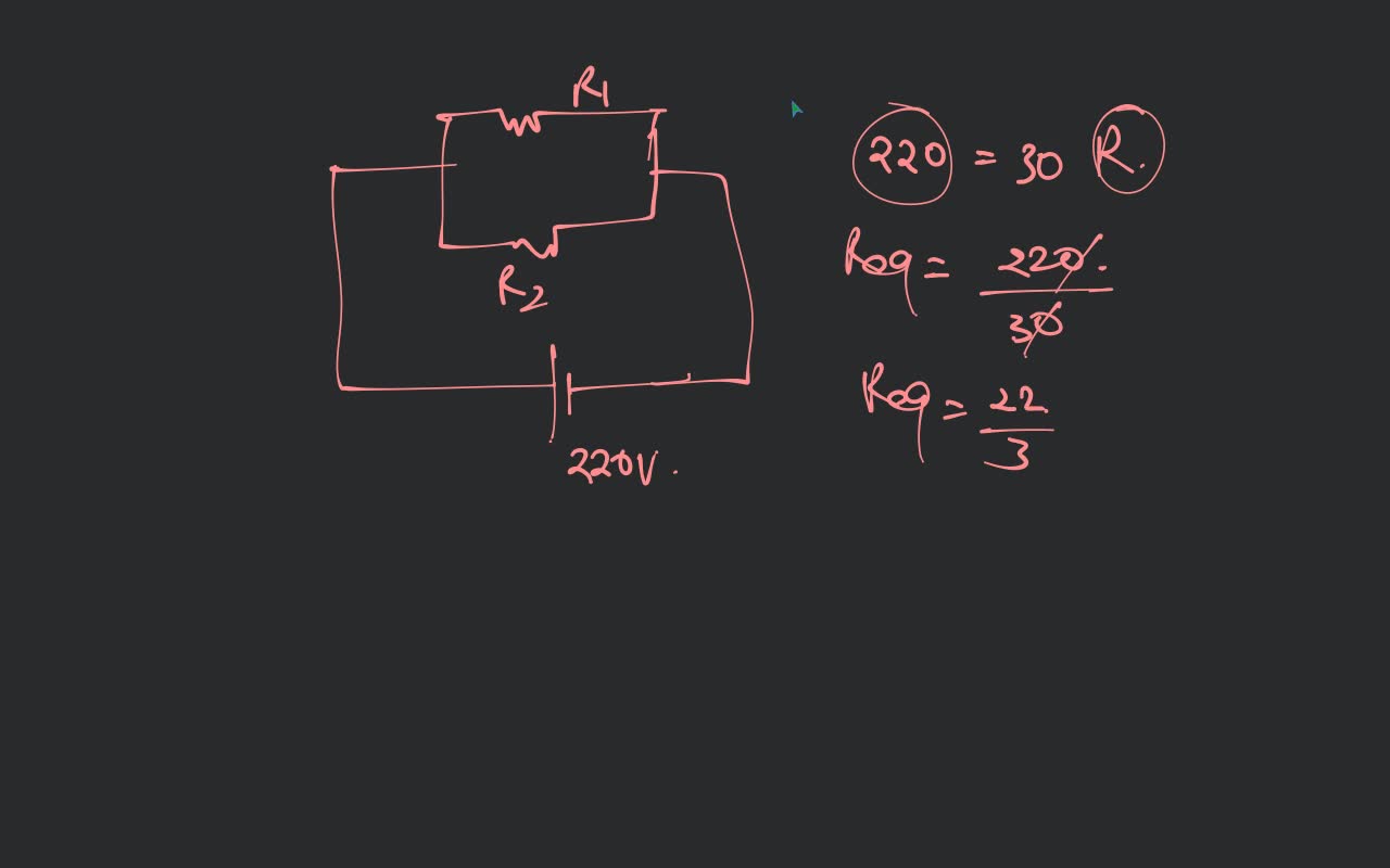 10) Two resistors R1 \& R2 are connected in parallel. The voltage applied..