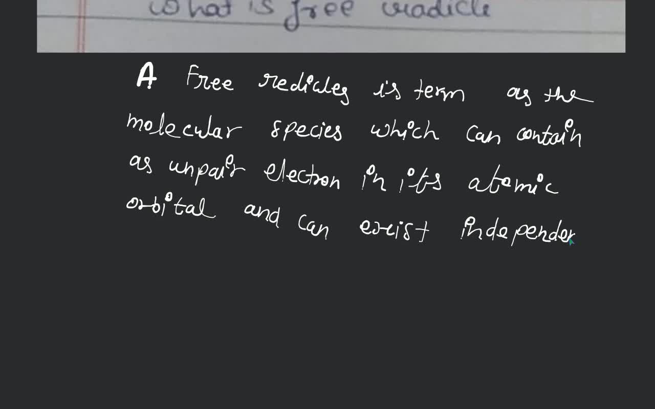 What is free radicle | Filo