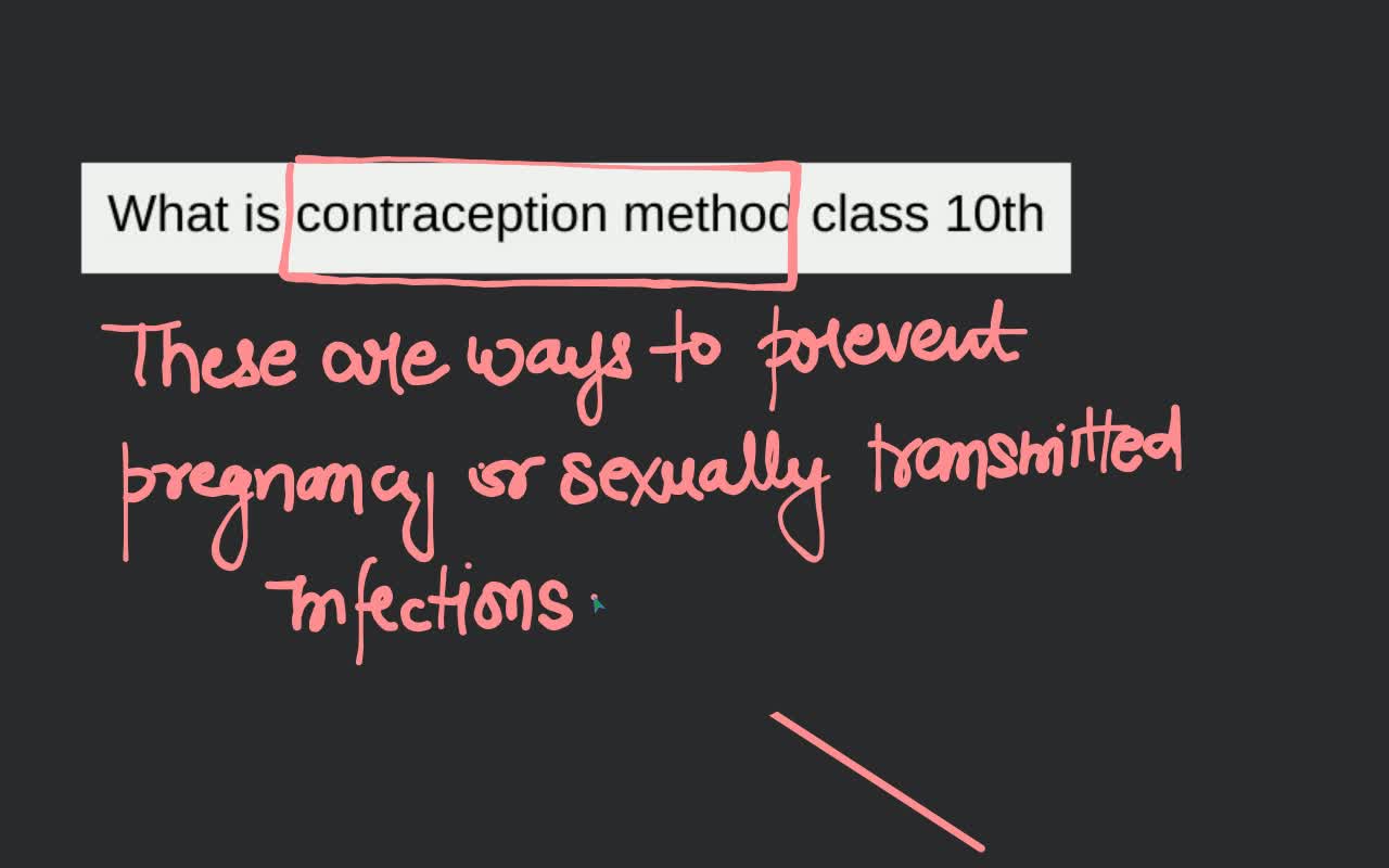 What is contraception method class 10th | Filo