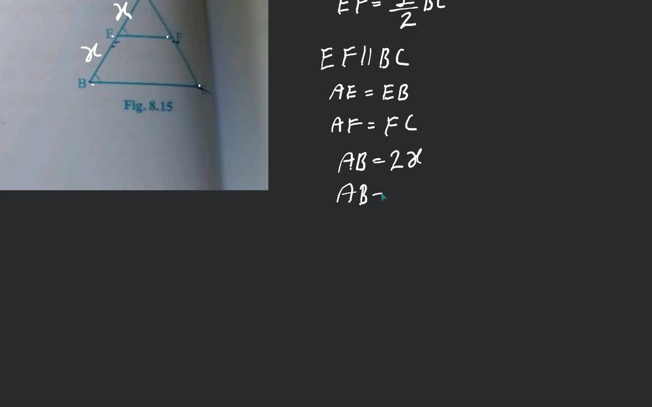 . Draw a triangle and mark the mid-points E and F of two sides of the tri..