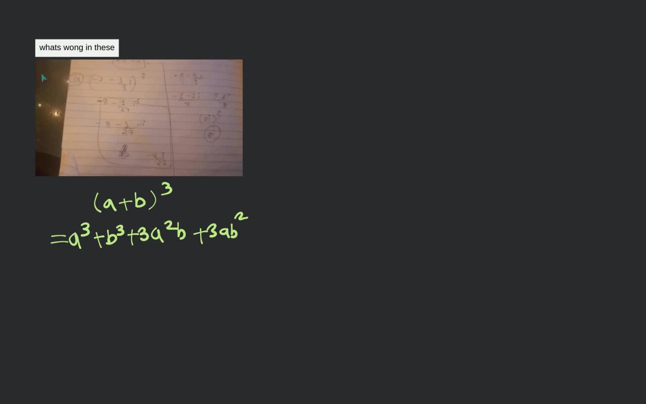 (iv) \begin{array}{l}\left(-2-\frac{1}{3} i\right)^{3} \left\lvert\,-\fra..