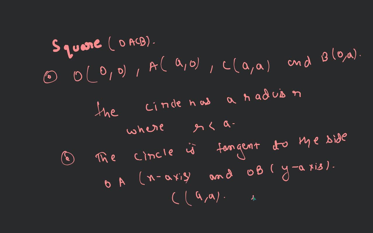 Consider a square \mathrm{OACB} with side length \mathrm{a}, where \mathr..