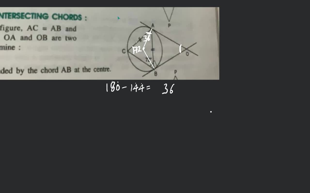 IANGENTS AND INTERSECTING CHORDS : In the given figure, \mathrm{AC}=\math..