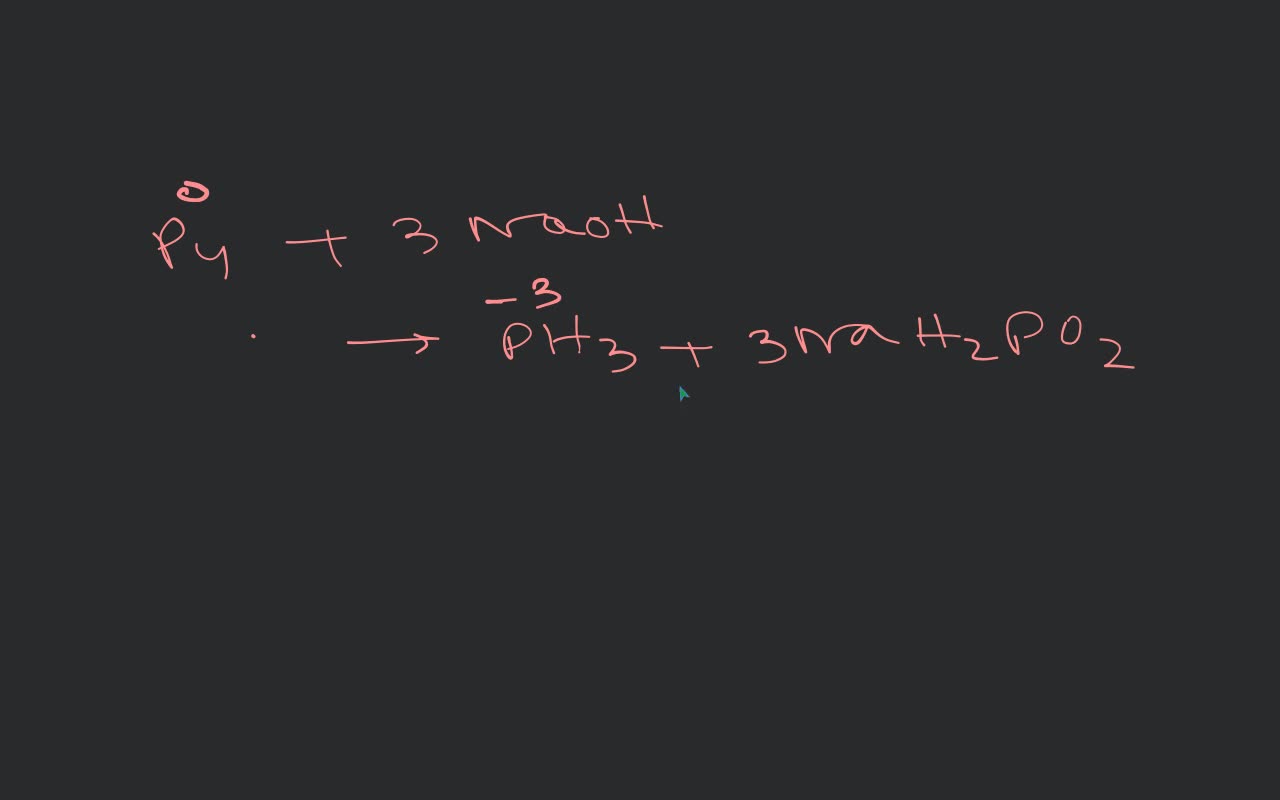 23. White P reacts with caustic soda, the products are PH3 and NaH2 PO2