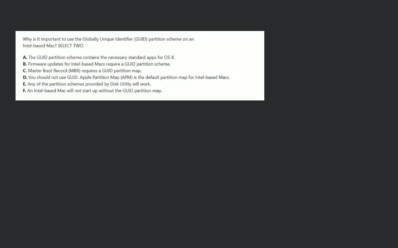 Why is it important to use the Globally Unique Identifier (GUID) partitio..