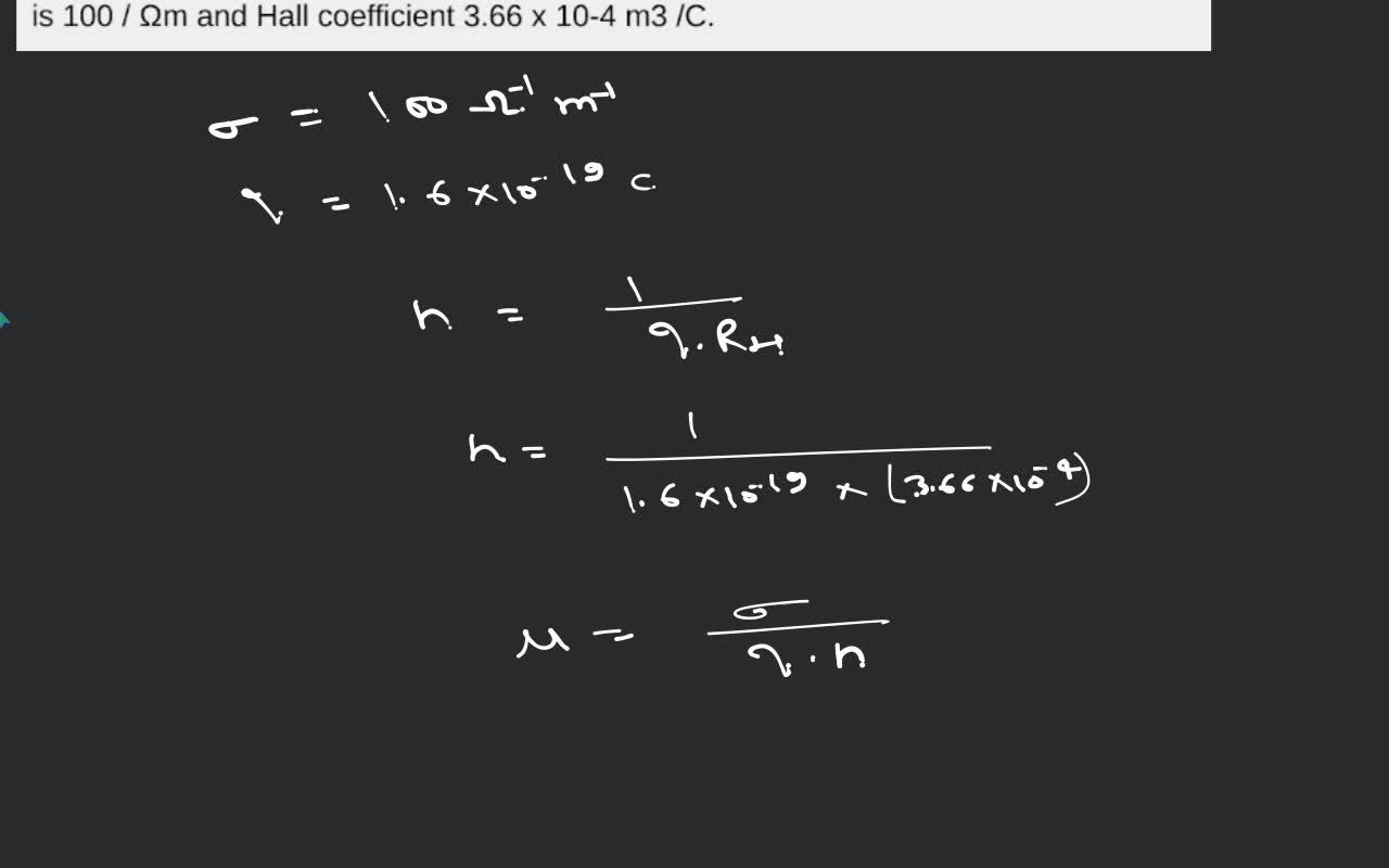 Calculate the mobility of charge carriers in a doped silicon sample if th..
