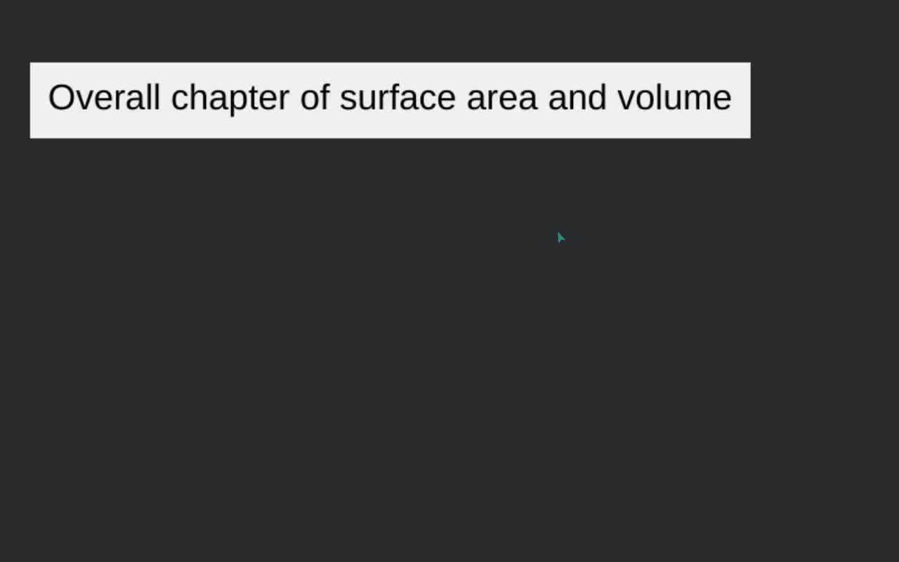 Overall chapter of surface area and volume | Filo