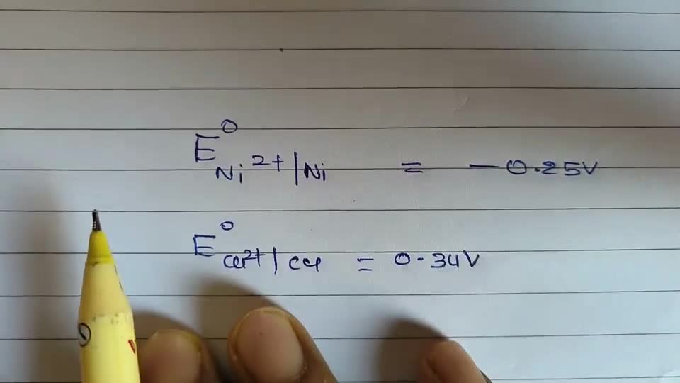 1. flumull EMF of a cell with Ni \& Cu electrode will be given ENr2+∣Ni 2..