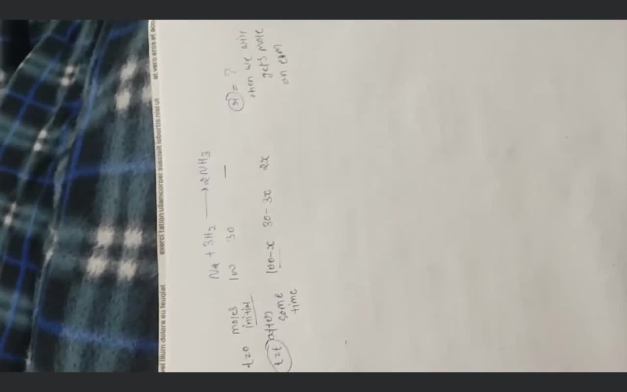 Calculate the moles of NH 3 remaining at equilibrium as per the following..