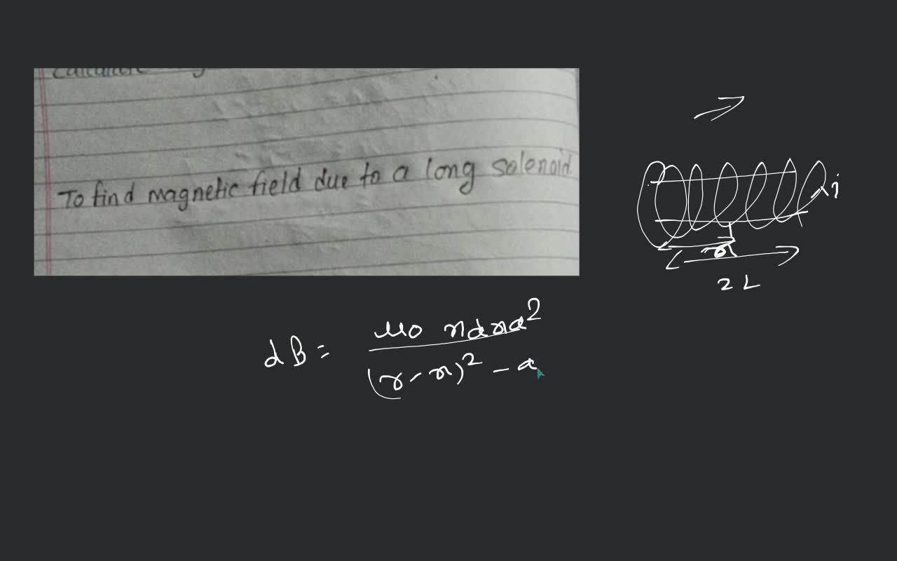 To find magnetic field due to a long solenoid | Filo