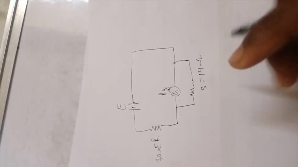 In the experiment of half deflection method if R=30Ω and S=14Ω for half d..
