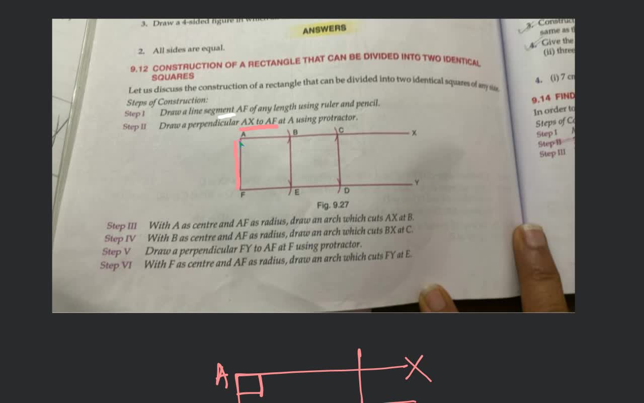 ANSWERS All sides are equal. 9.12 CONSTRUCTION OF A RECTANGLE THAT CAN BE..