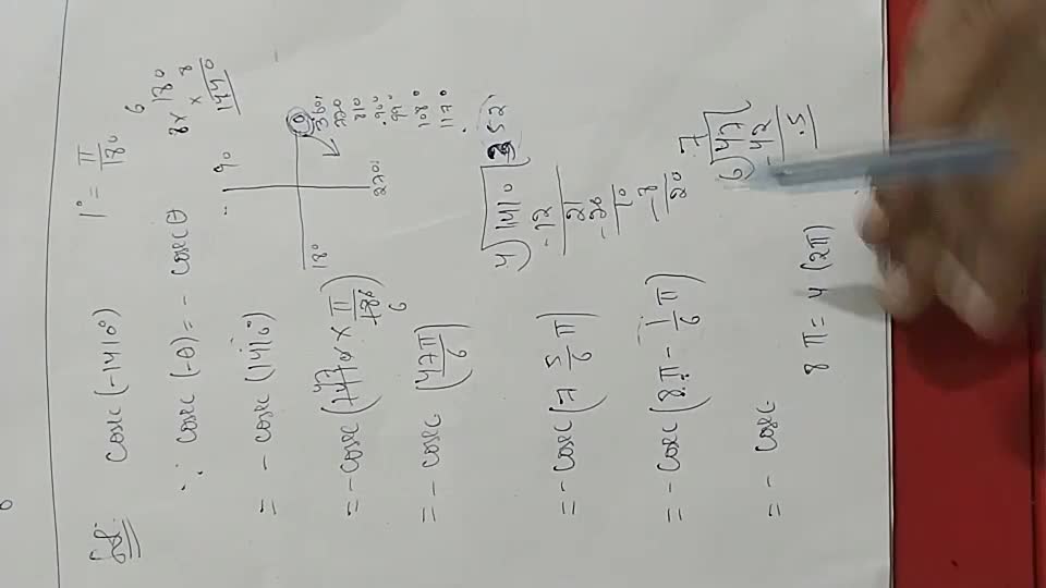 Find the values of the trigonometric functions in Exercises 6 to 10. sin